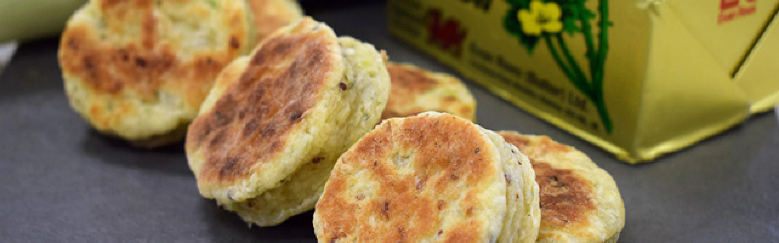 Leek, laverbread and Y Fenni cheese Welsh cakes | Visit Wales